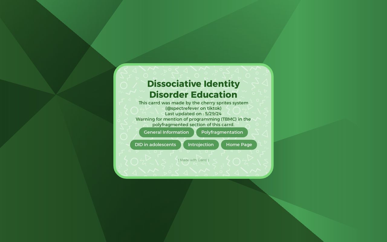 Dissociative Identity Disorder Education